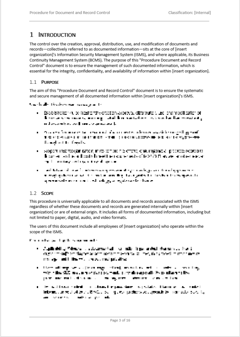ISO 27001 Procedure For Document And Record Control