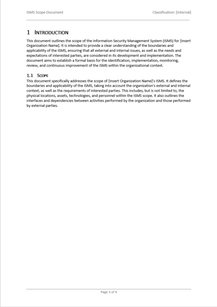 ISO 27001 ISMS Scope Document Template | Define Boundaries