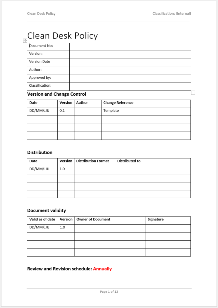 Clean Desk Policy Template | Meet ISO 27001 Requirements