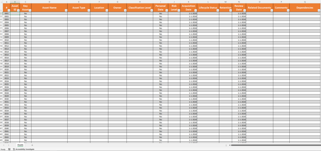 ISO 27001 Asset Register Template | Align With Asset Management Control ...