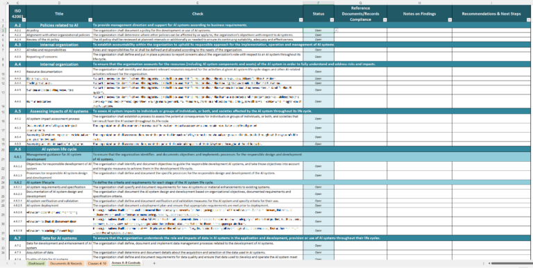 ISO 42001 Checklist Template Xls | Complete AI Compliance